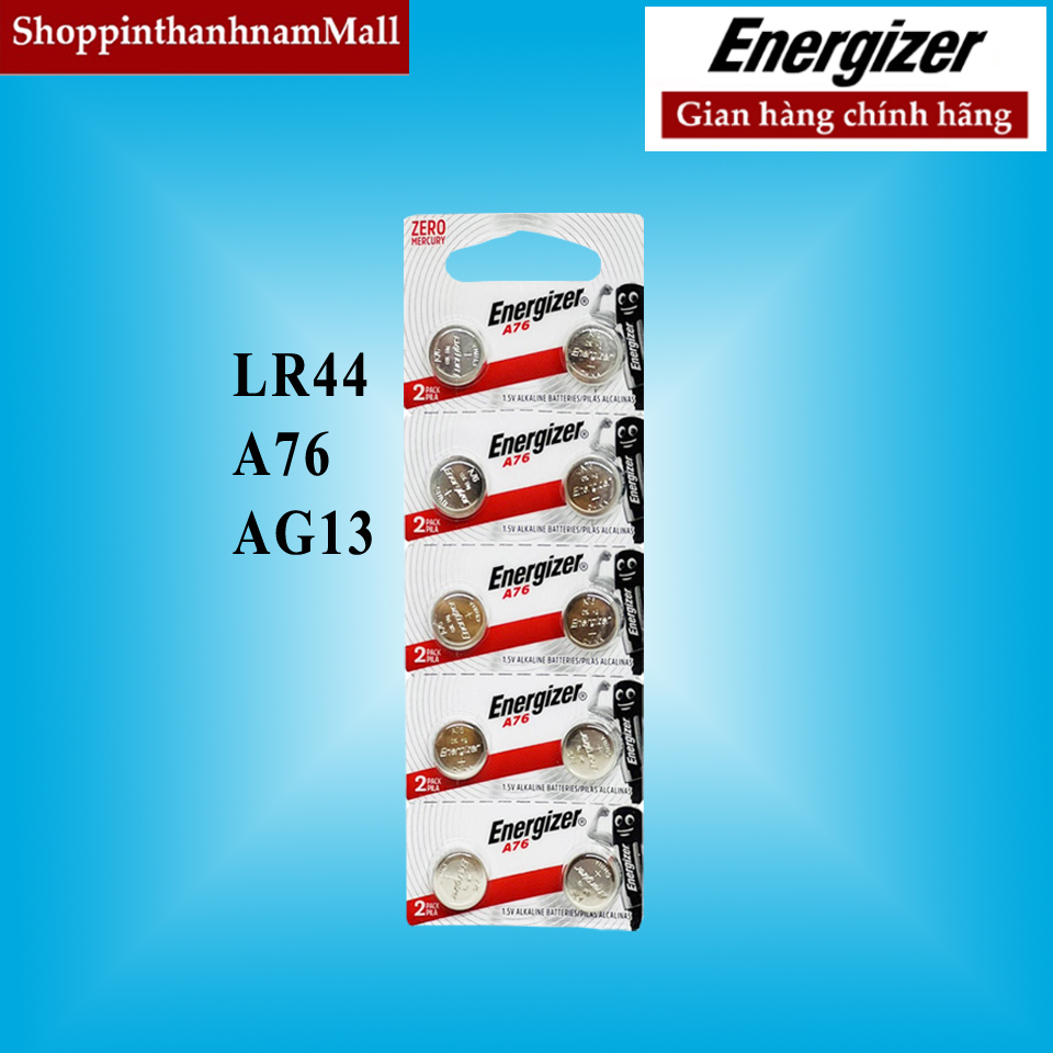 Vỉ 10 Viên Pin LR44 Energizer A76 Chính Hãng Thay Máy Tính Casio ...