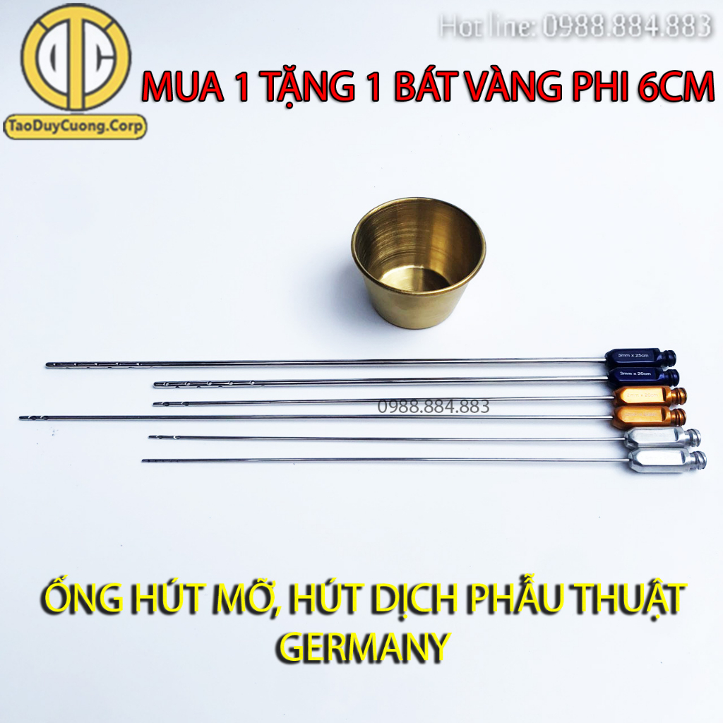 (Mua 1 tặng 1 bát vàng phi 6cm) Ống hút mỡ bụng, ống hút dịch dùng ...