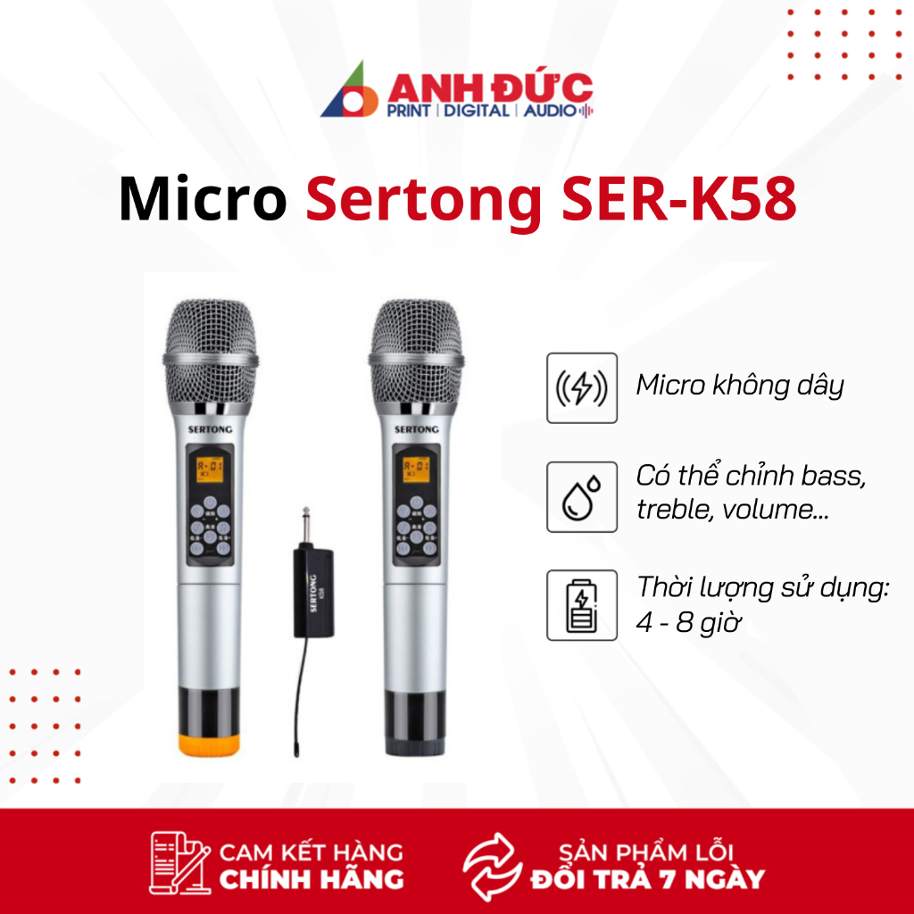 Bộ micro không dây Sertong SER-K58 - Hàng Chính Hãng | Shopee Việt Nam