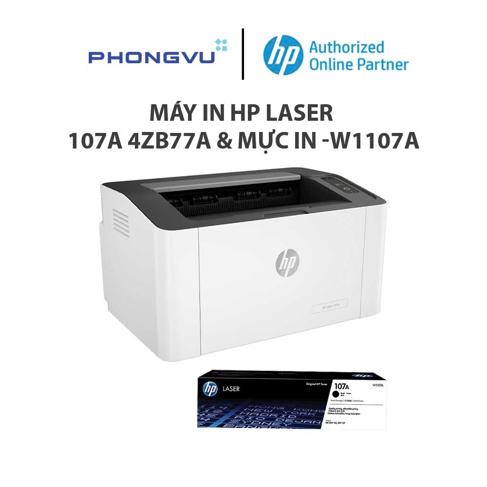 [Nhập ELHPP giảm 20% tối đa 500K] Combo Máy in HP Laser 107a 4ZB77A & Mực in HP 107A -W1107A ...