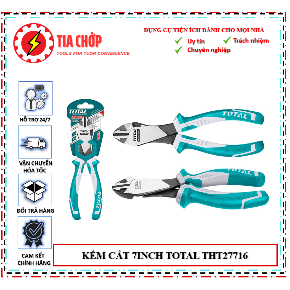 7" Kìm cắt đầu nặng Total THT1776P THT27716 | Shopee Việt Nam