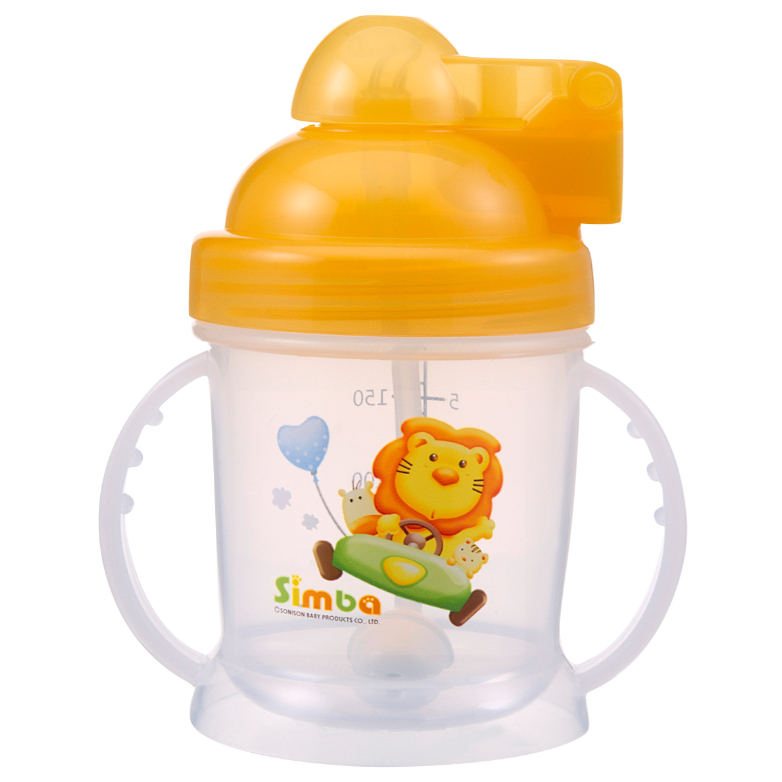 Cốc tập uống Ly tập uống có nắp bật ống hút tự động tay cầm chính hãng Simba dung tích 180ml ...