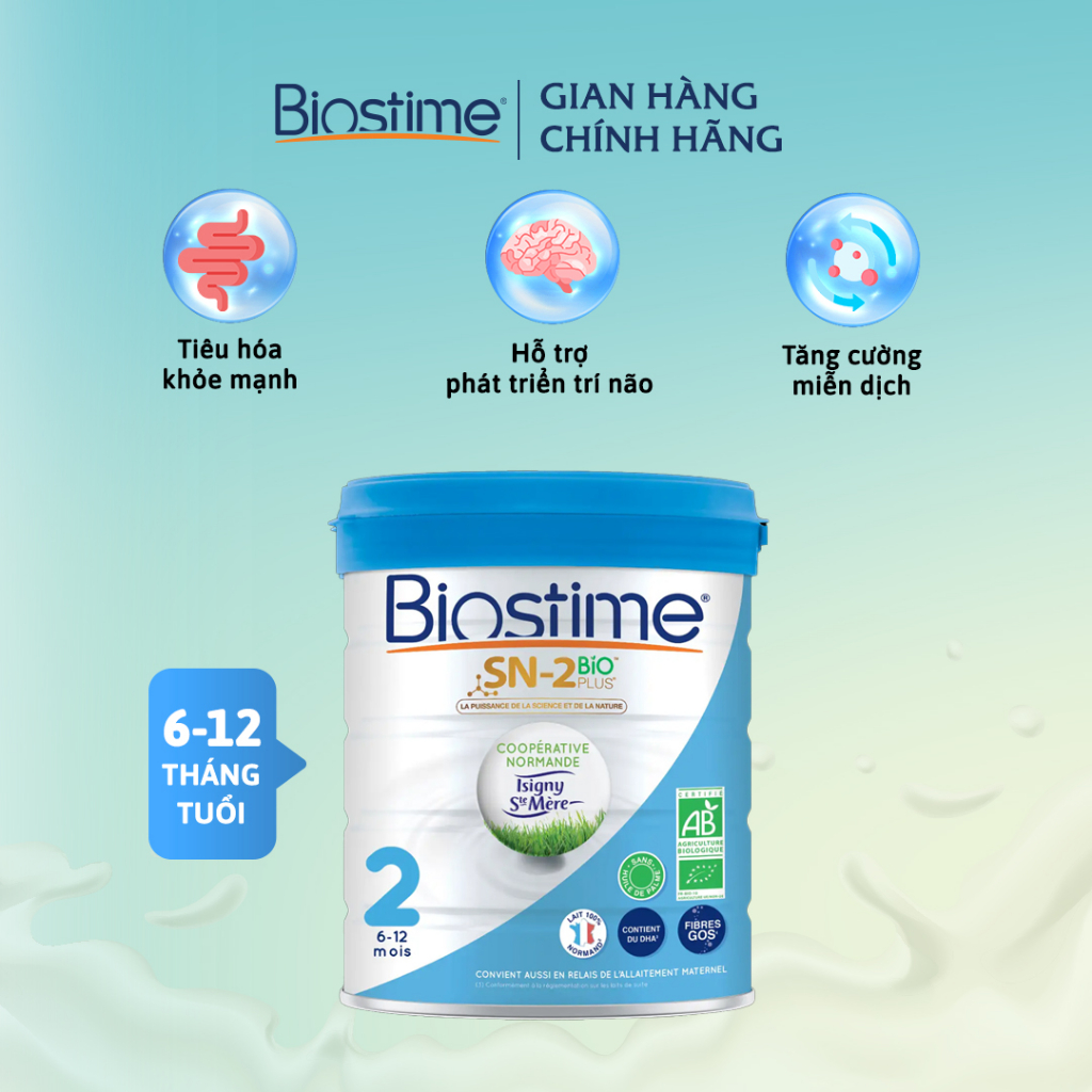 Sữa bò Organic 100% Biostime SN-2 Bio Plus Organic số 2 Hộp 800g ...