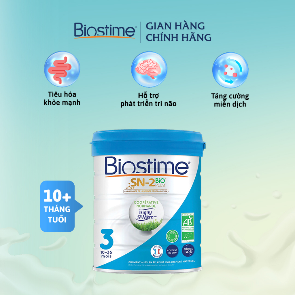 Sữa bò Biostime Organic 100% SN-2 Bio Plus Giúp bé phát triển trí não ...
