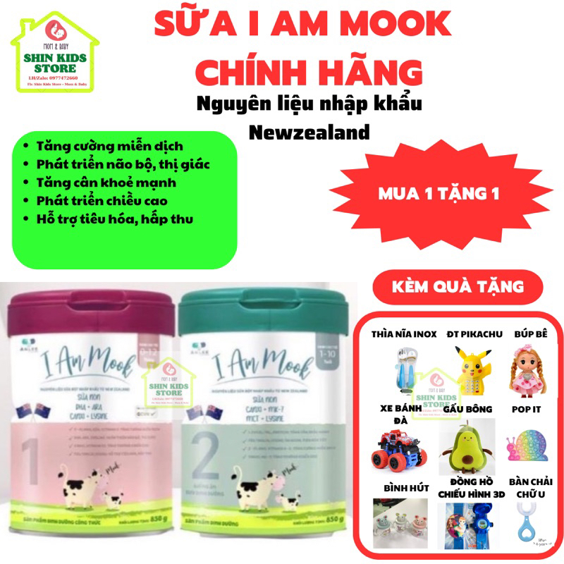 [QUÀ TẶNG]SỮA CÔNG THỨC I AM MOOK SỐ 1 & SỐ 2 - 850g -Tăng Cân, Tăng chiều Cao, PHát Triển Toàn ...
