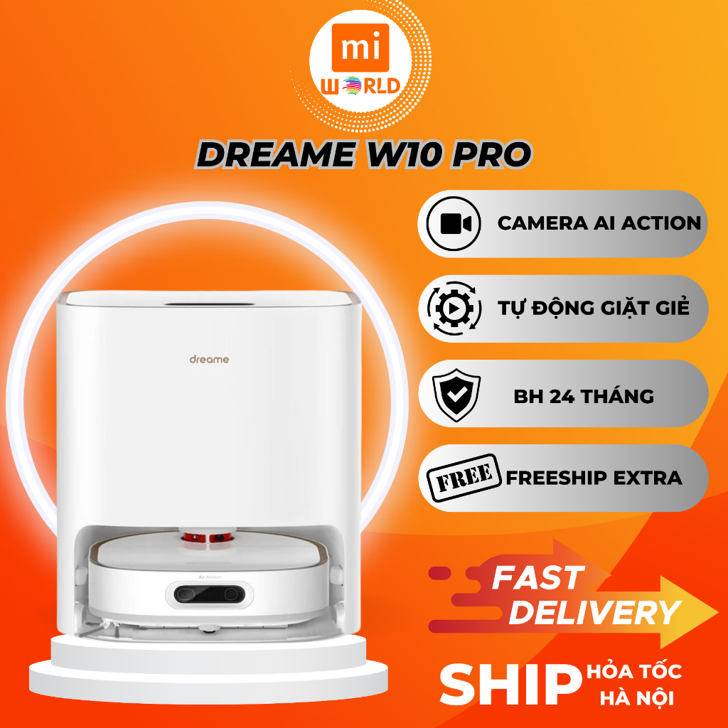 Robot Hút Bụi Lau Nhà Dreame bot W10S ProTự Giặt Giẻ, Sấy Khô Bảo hành ...