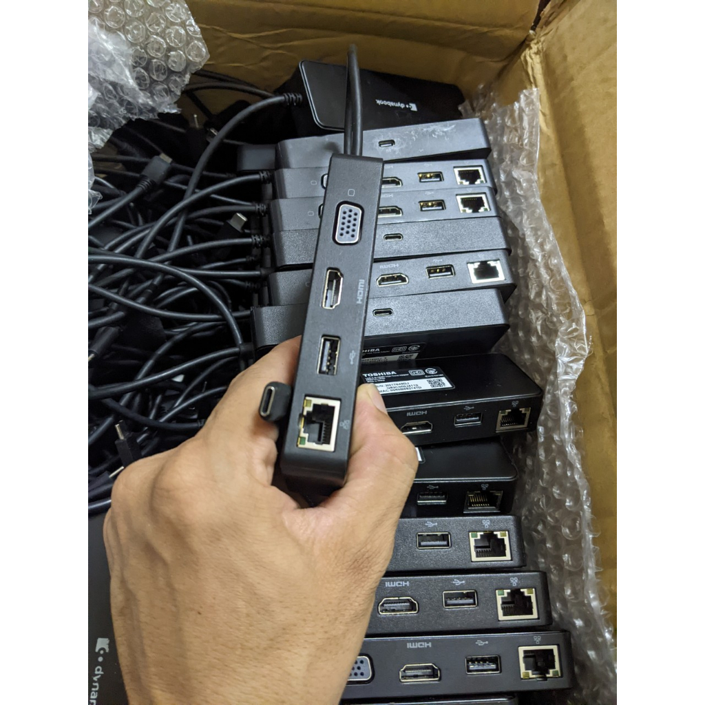 HUB TypeC sang HDMI-VGA-LAN-USB 3.0 zin bóc máy Chính hãng TOSHIBA ...