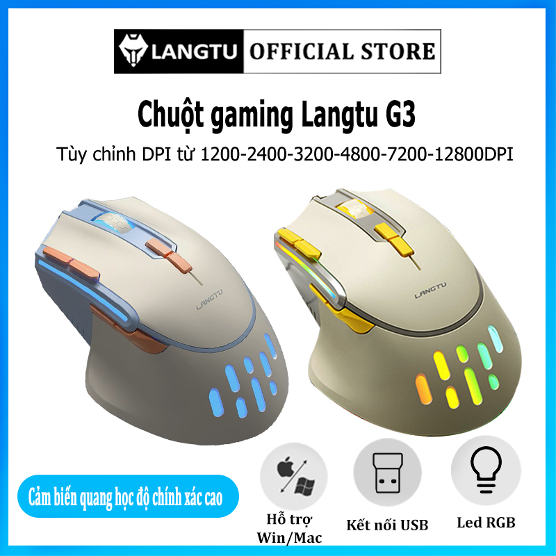 Chuột Máy Tính Gaming Langtu G3 Có/ Không Dây Chính Hãng Điều Chỉnh Mức ...