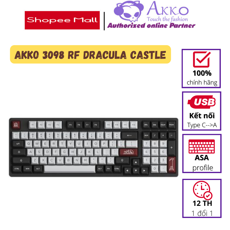 Bàn phím AKKO 3098 RF Dracula Castle (Dual-mode / AKKO sw v3) | Shopee ...