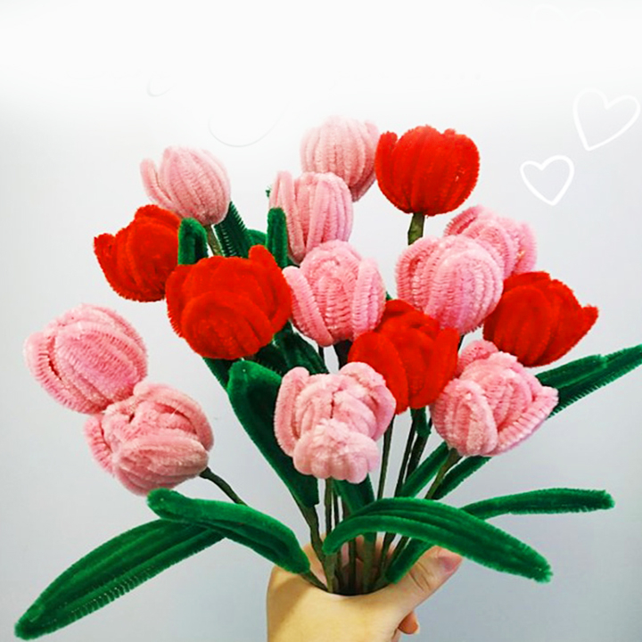 Hoa TuLip Handmade Bằng Kẽm Nhung | Shopee Việt Nam