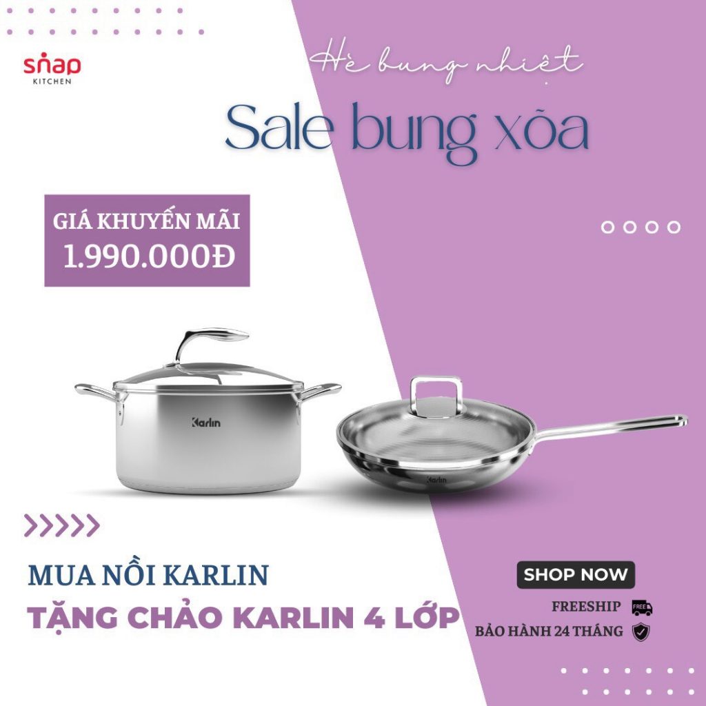 Chảo Inox KARLIN 4 Đáy Chảo KARLIN P4 Thương Hiệu Đức | Shopee Việt Nam