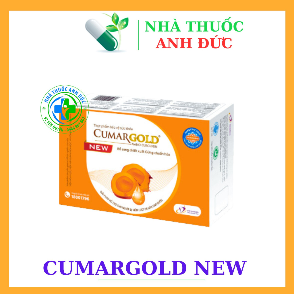 Cumargold New viên uống Nanocurcumin giúp giảm đau dạ dày, chống oxy ...