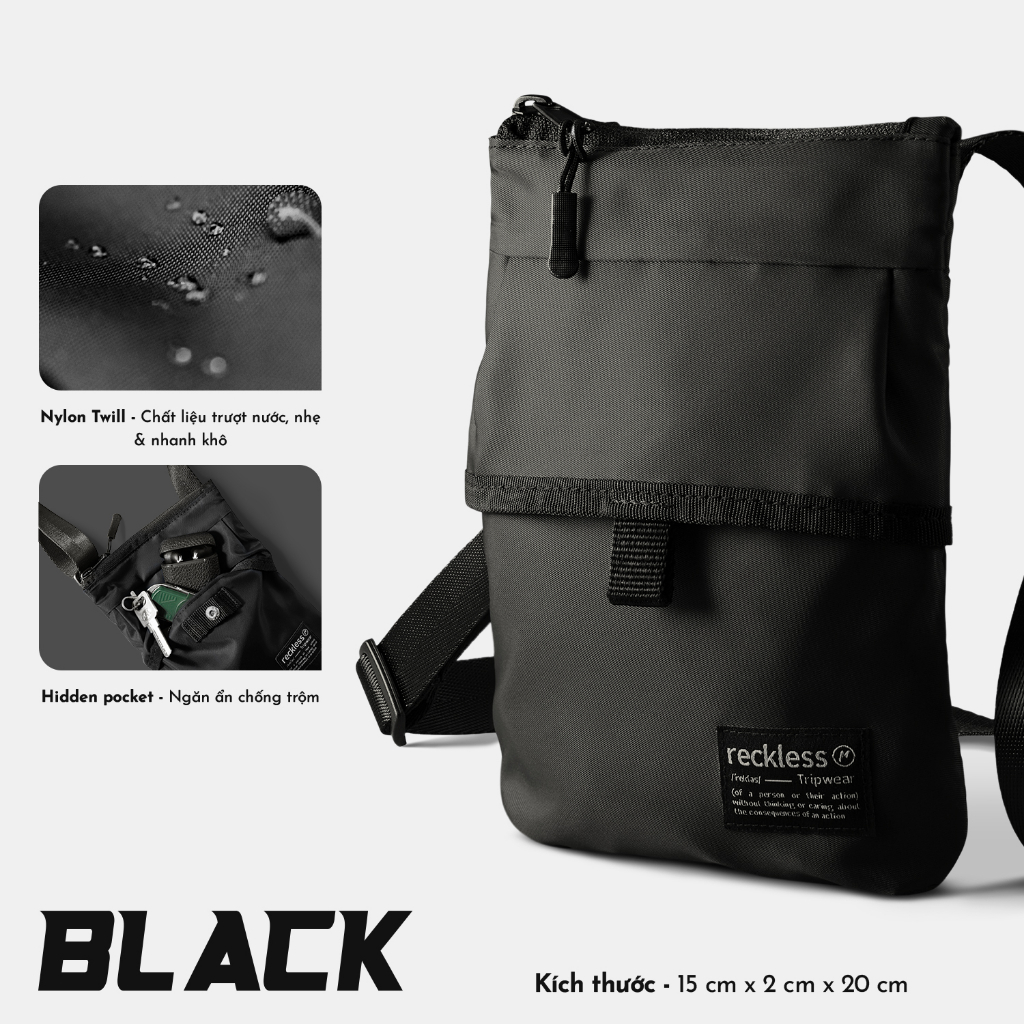Túi Đeo Chéo Reckless - Nylon Crossbody Bag - Vải Nylon Twill | Shopee ...