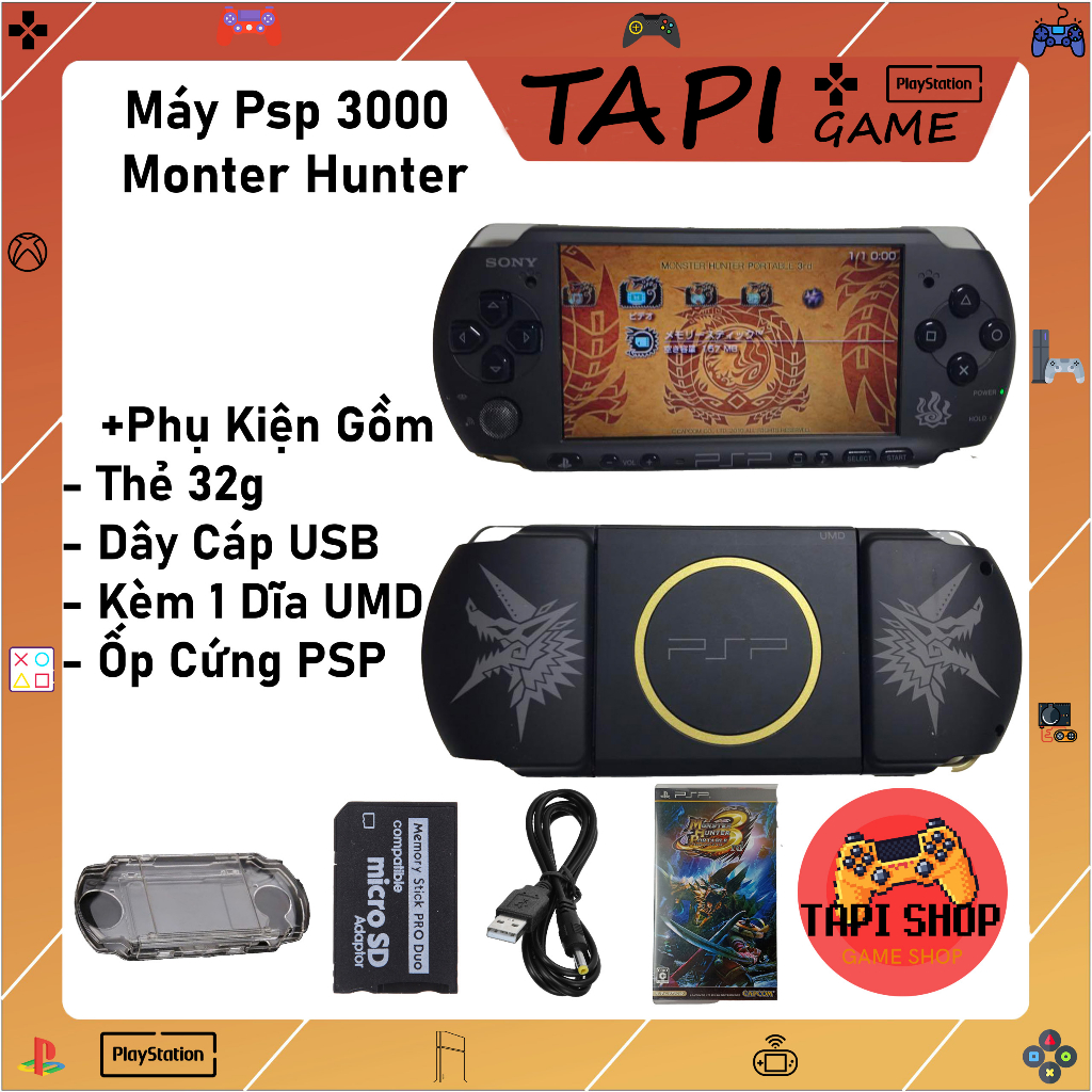 Máy chơi game PSP 1000/2000/3000 | Thẻ nhớ 32gb/64gb Full game | Shopee ...