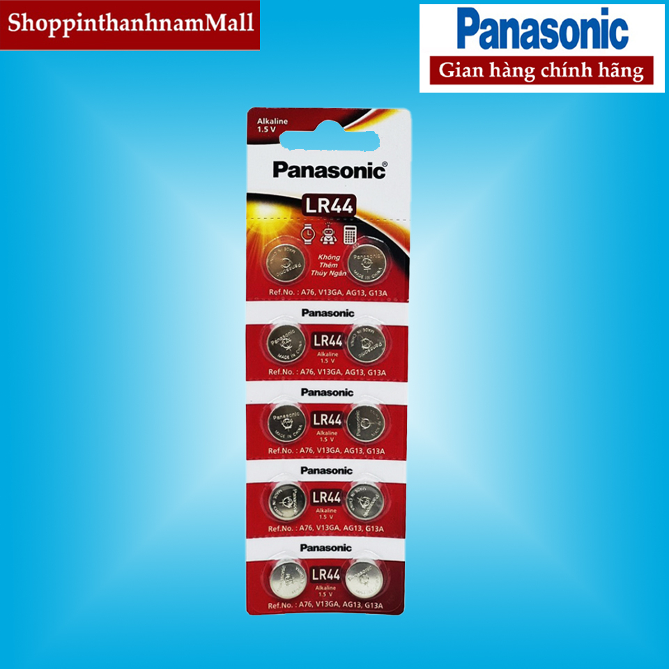 Vỉ 10 Viên Pin LR44 Panasonic 1,5V Chính Hãng Thay Máy Tính Casio | Shopee Việt Nam