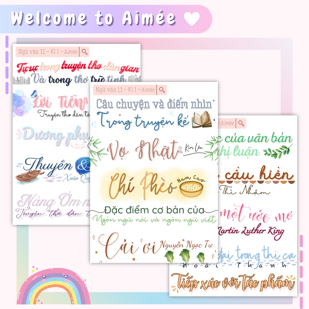 Sticker ngữ văn 11, tiêu đề văn học 11 - Kết nối tri thức | Aimée ...