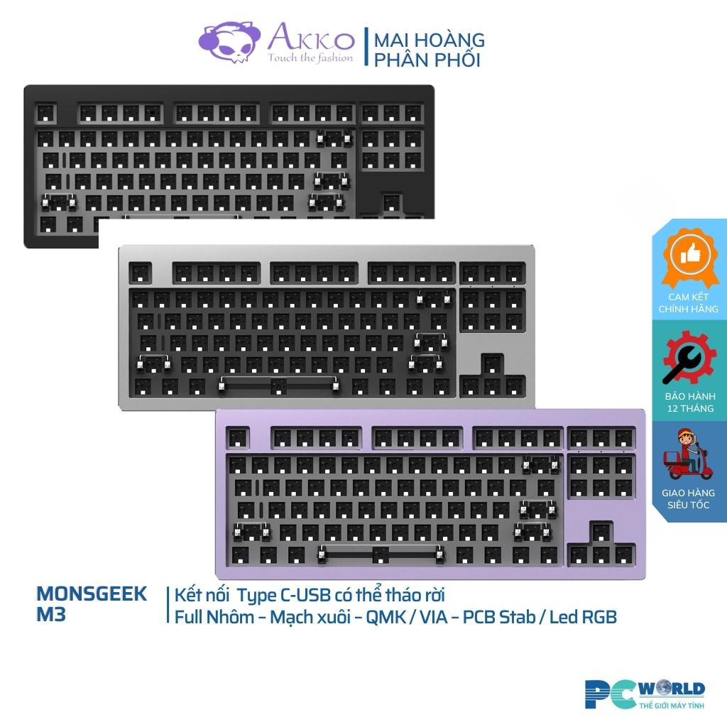 Kit bàn phím cơ AKKO MonsGeek M3 QMK (Full Nhôm – Mạch xuôi – QMK / VIA ...