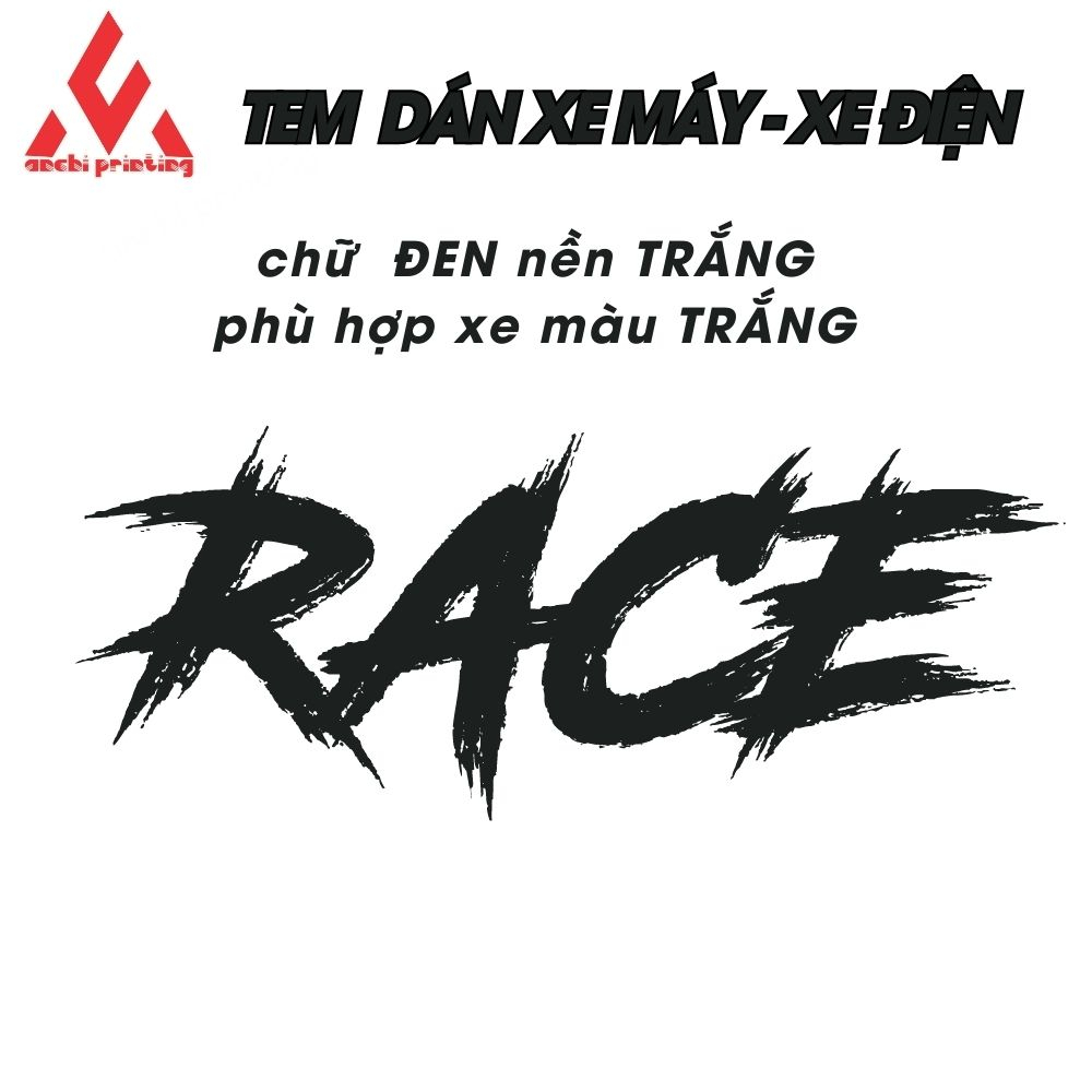 Tem dán xe, sticker dán xe máy xe đạp điện chữ RACE, TAFU, DINO chất ...