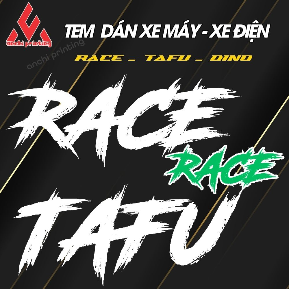 Tem dán xe, sticker dán xe máy xe đạp điện chữ RACE, TAFU, DINO chất ...