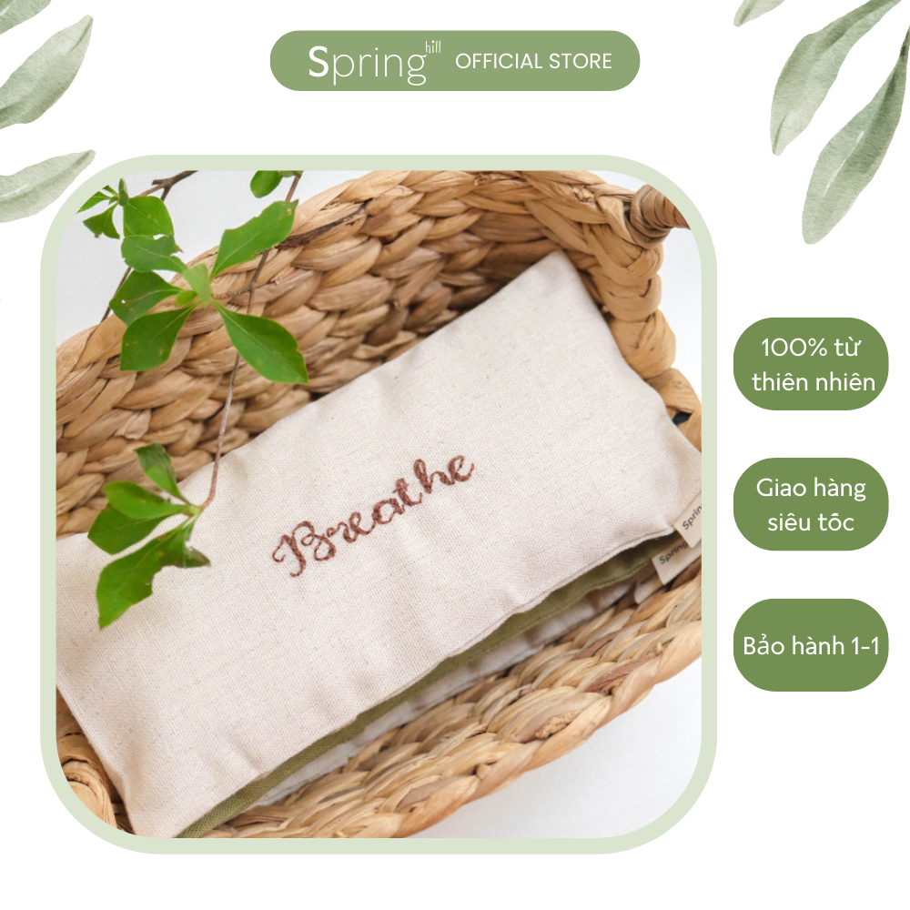 Gối chườm mắt thêu tay, hương thảo mộc Lavender nhập Pháp, Aromatherapy ...