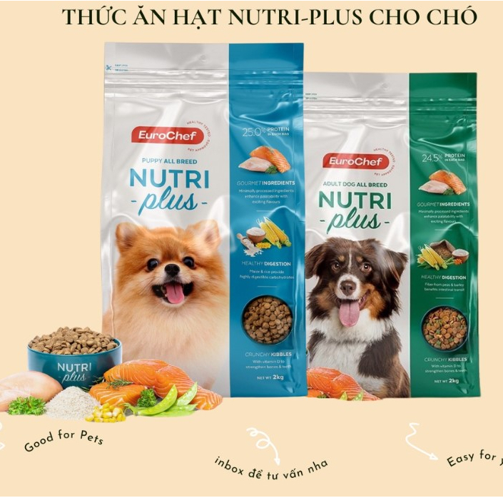 Thức ăn hạt cao cấp cho Chó EuroChef Nutri Plus Adult & Puppy 500g ...