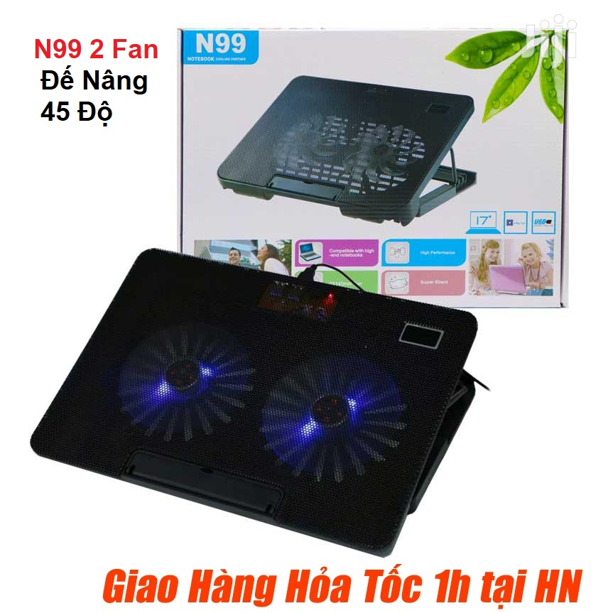 Đế Tản Nhiệt Laptop N99 ( 2 Fan , Đế Nâng 45 Độ) - N19 (1 Fan) | Shopee ...