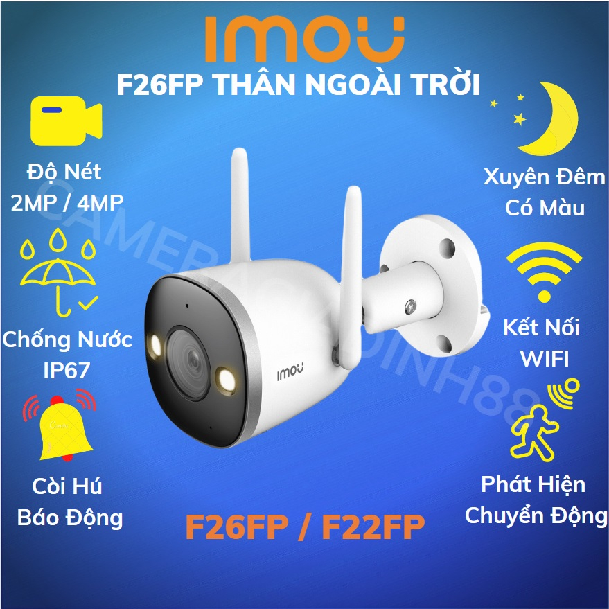 Camera WiFi ngoài trời IMOU F22P 1080p, F22FP, F22FEP 2MP, F26FP Có màu ...