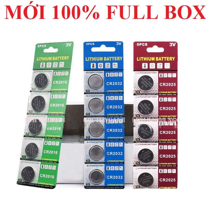 Vỉ 5 viên pin cúc Lithium 3V CR2032 CR2025 CR2016 pin nút cho Cmos ...