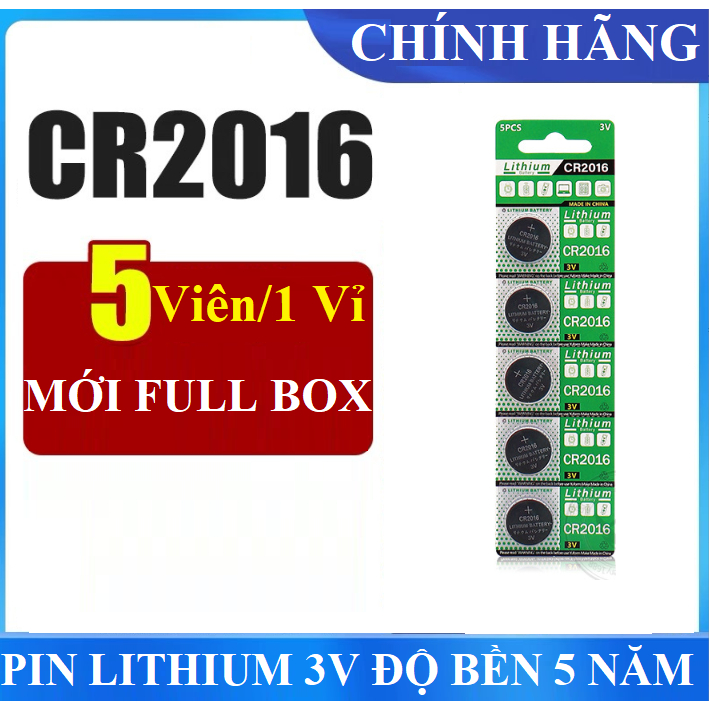 Vỉ 5 viên pin cúc Lithium 3V CR2032 CR2025 CR2016 pin nút cho Cmos ...