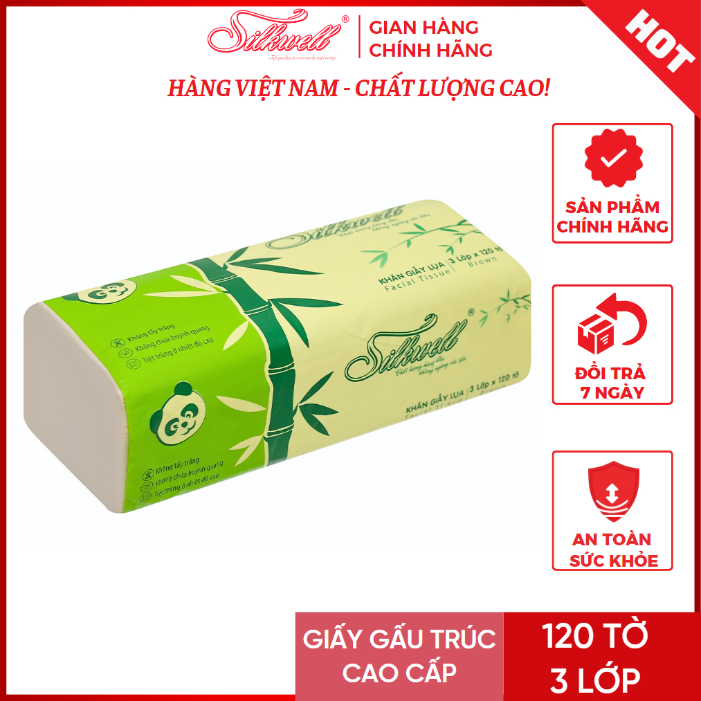 Khăn giấy ăn giấy lụa silkwell 120 tờ 3 lớp than tre chính hãng ...