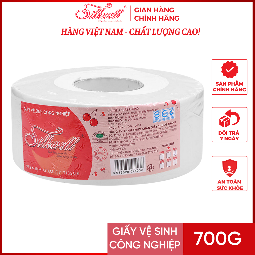 Giấy vệ sinh cuộn lớn công nghiệp Silkwell 700g 2 lớp mềm mịn chính hãng | Shopee Việt Nam