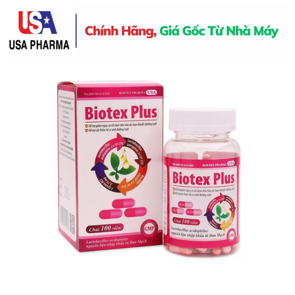 Biotex Plus giảm rối loạn tiêu hóa, giảm tiêu chảy, táo bón - 100 viên ...