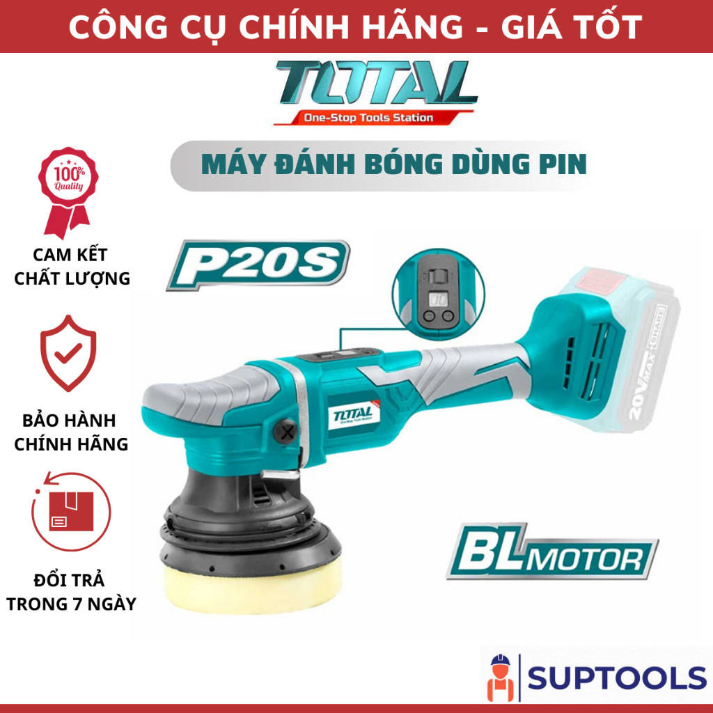 TOTAL Máy đánh bóng dùng pin Lithium 20V TAPLI2002 [Chính Hãng 100% ...