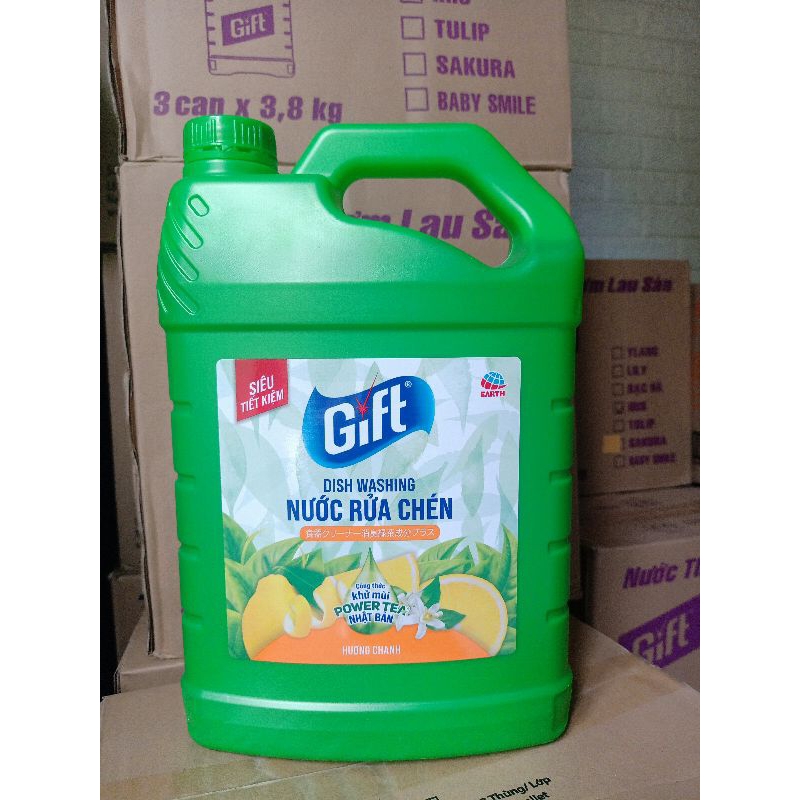 Nước rửa bát GIFT 3,8kg chanh | Shopee Việt Nam
