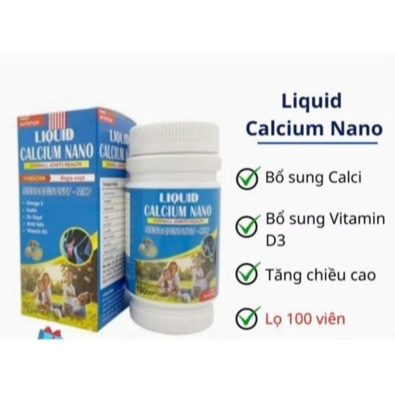 Bổ can xi LIQUID CALCIUM NANO ,Hộp 100 viên | Shopee Việt Nam