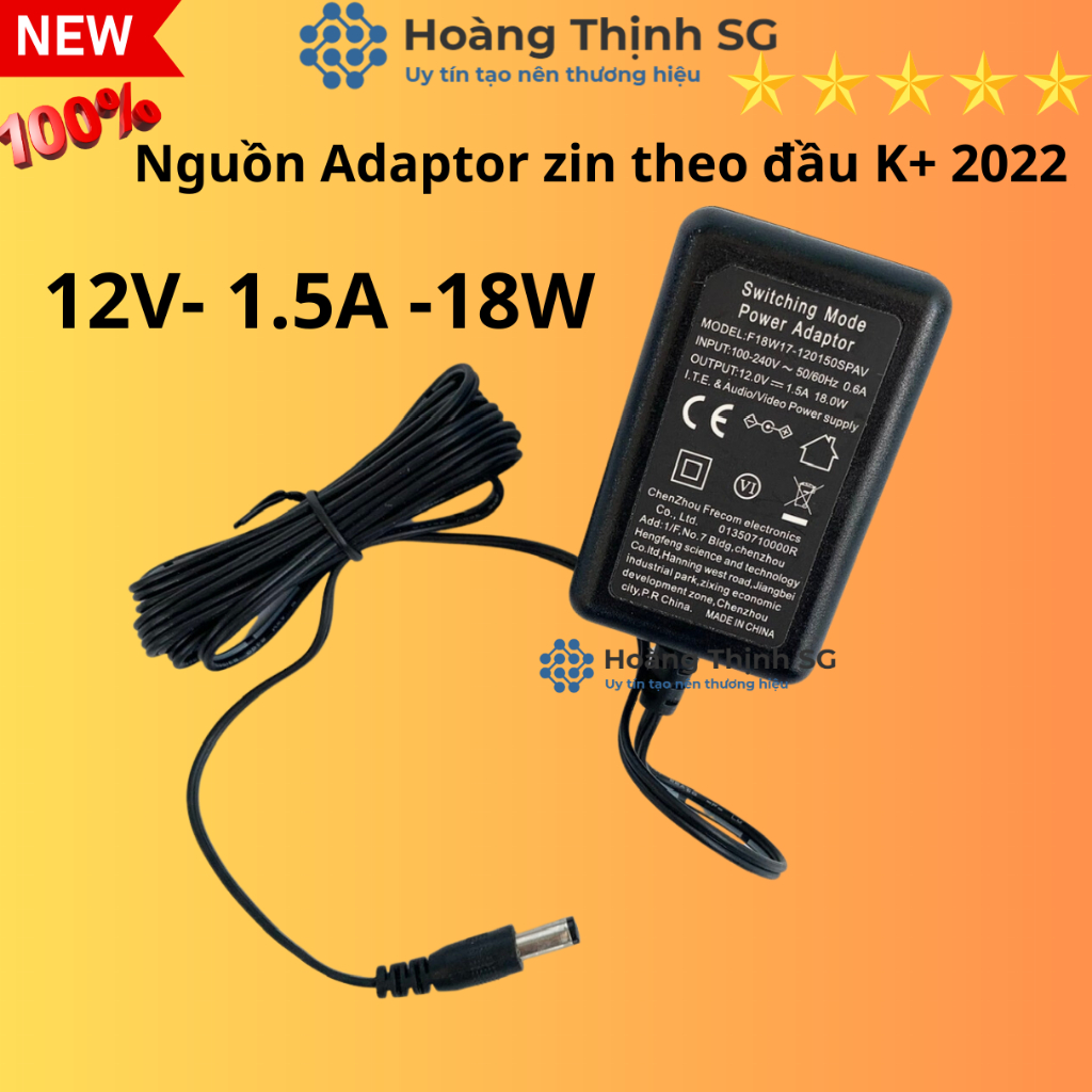 Nguồn Adaptor 12v 1.5A 18W, zin theo đầu thu K+ 2022 hàng mới | Shopee ...
