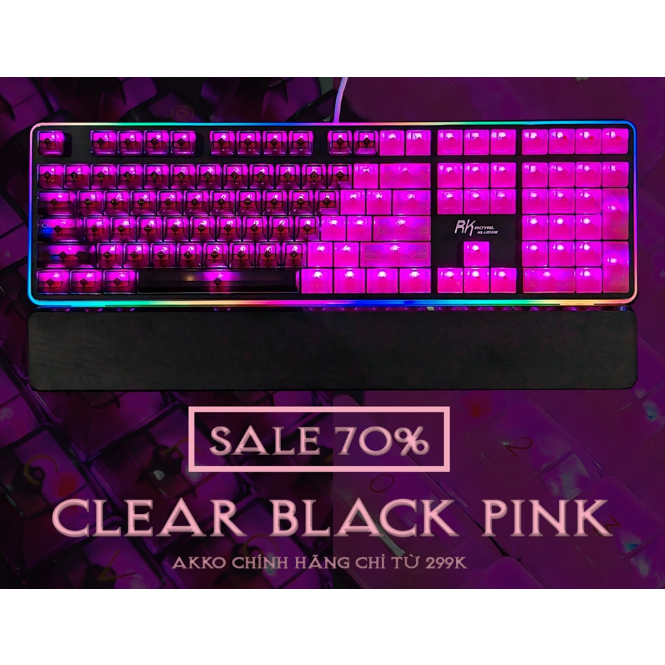 KEYCAPS AKKO CLEAR CHÍNH HÃNG BLACK - PINK - BLUE ASA 155 NÚT FULL BOX ...