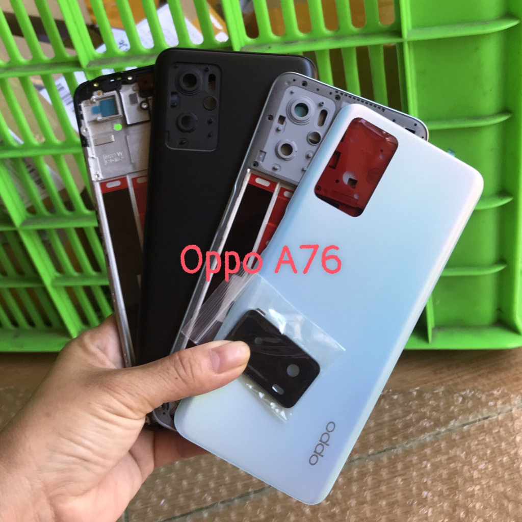 Bộ vỏ sườn OPPO A76 zin có kính camera và phím nhựa | Shopee Việt Nam