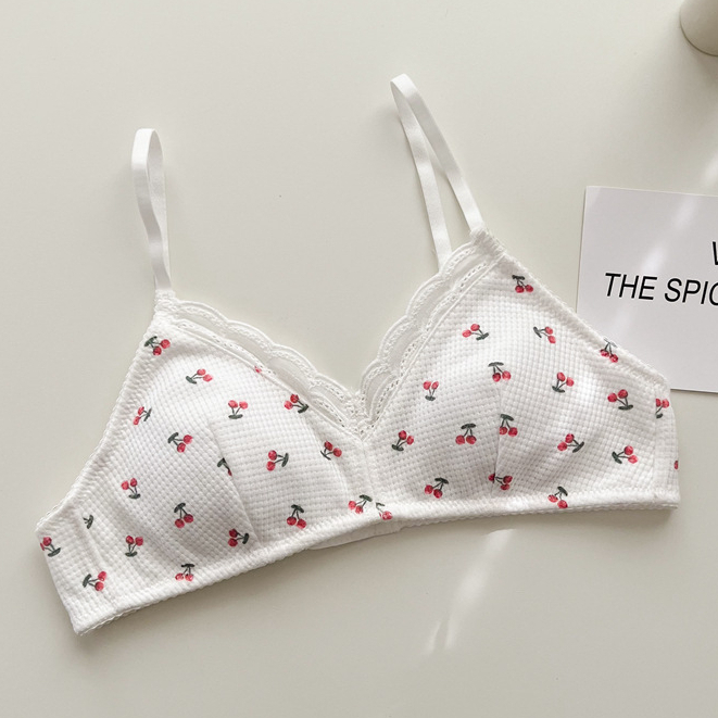 Áo Ngực Nữ Cotton Ngực Nhỏ Họa Tiết Hoa Quả Siêu Cute HENISA Mút Tháo ...