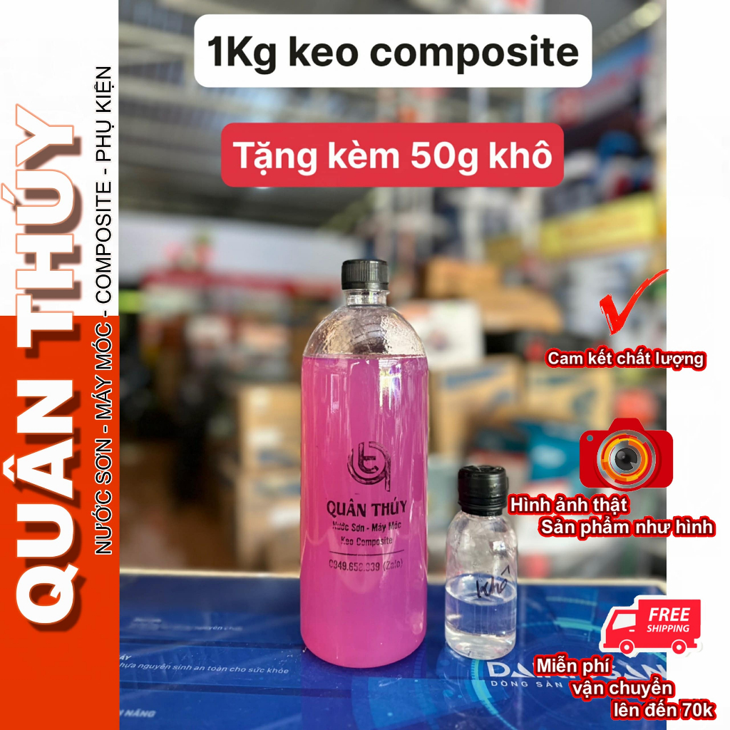 [GIÁ LẺ NHƯ SỈ] 1KG NHỰA COMPOSITE - KEO POLYESTER (bao gồm 50g xúc tác ...
