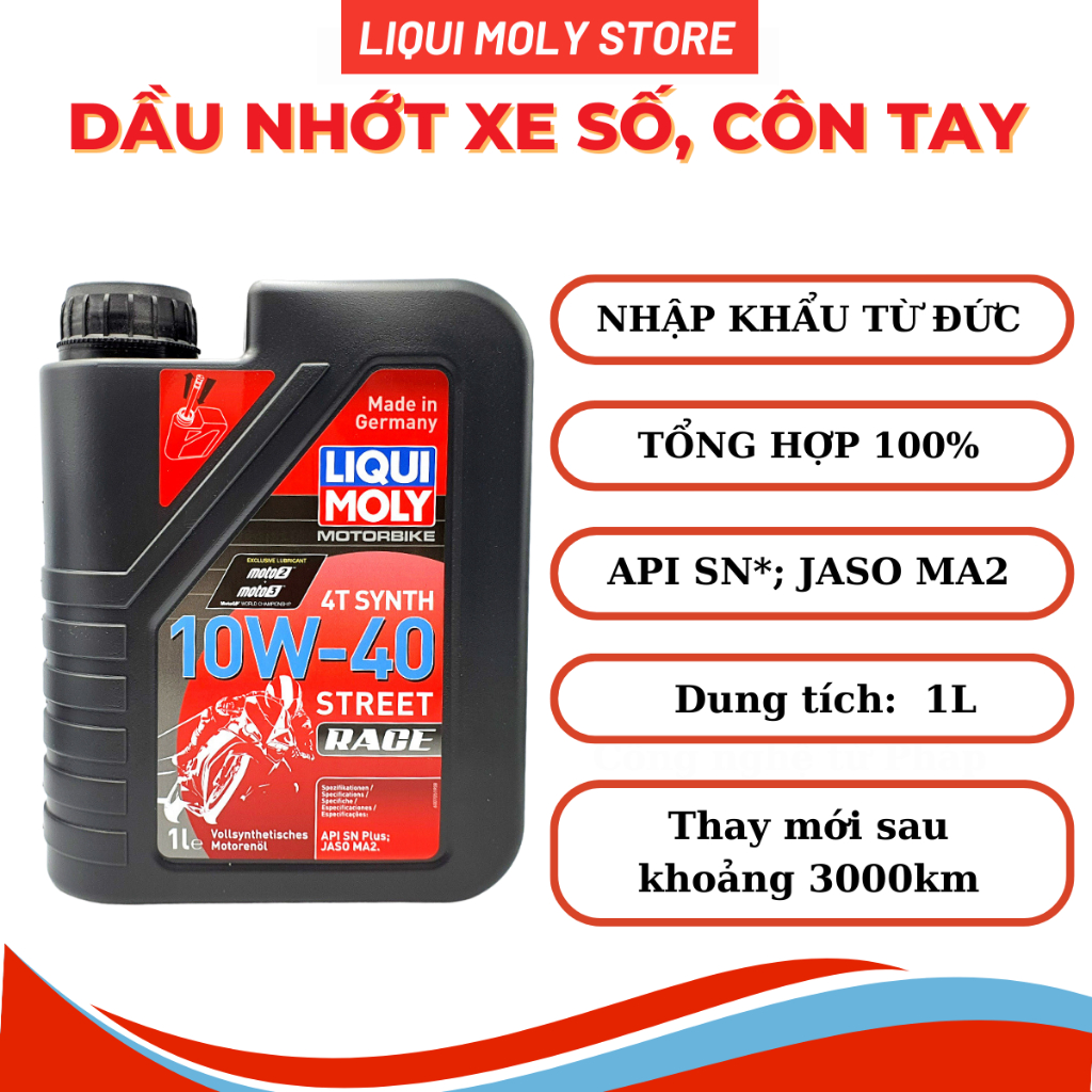 Nhớt Liqui Moly Street Race 10W40 dành cho xe số,côn tay- Made in Germany | Shopee Việt Nam