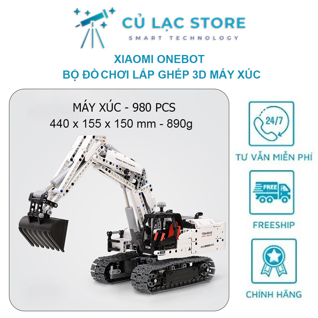 [Xiaomi Onebot] Bộ đồ chơi xếp hình lắp ráp xe máy xúc, hướng dẫn lắp ...