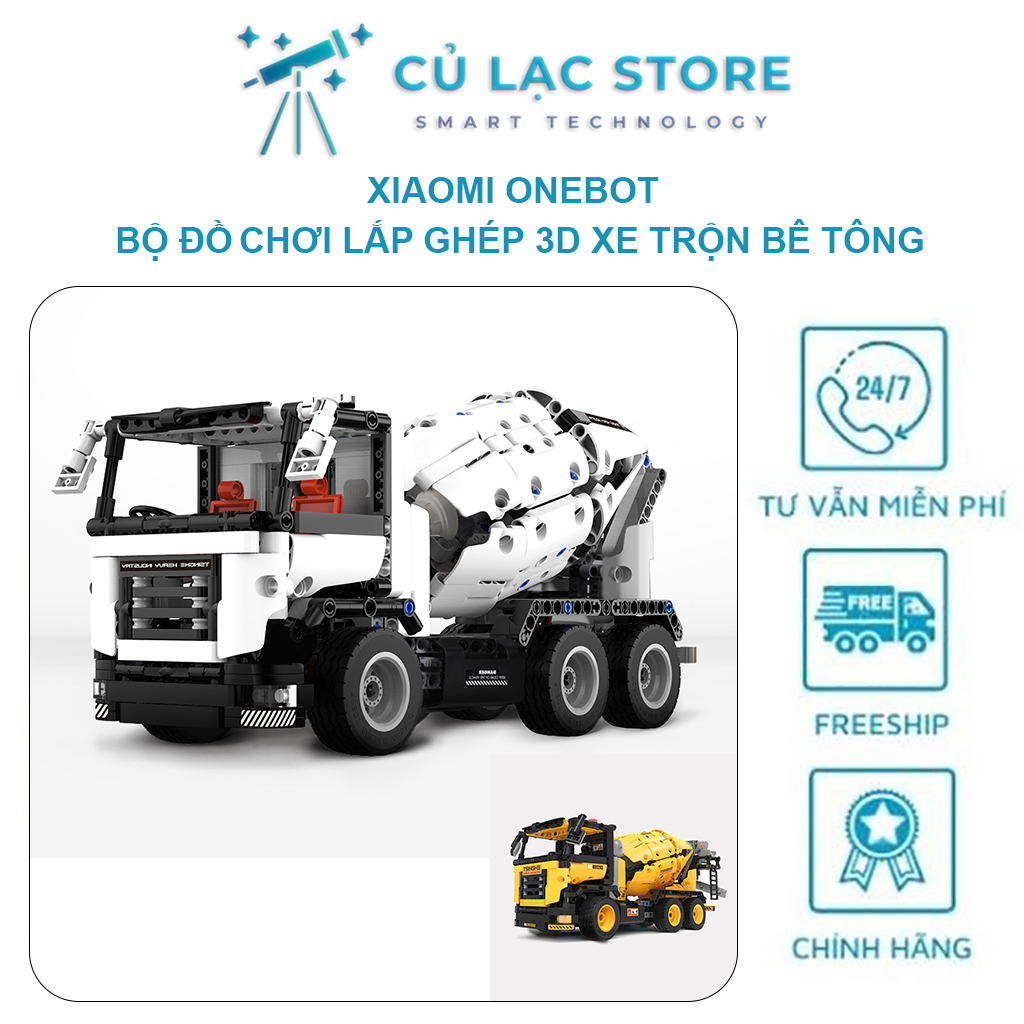 [Xiaomi Onebot] Bộ đồ chơi xếp hình lắp ráp xe trộn bê tông, hướng dẫn ...
