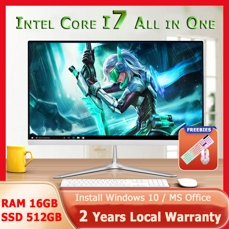 pc gaming i7 All in One Computer RAM 16GB SSD 512GB pc gaming full bộ màn cong Windos 10 PRO/MS ...