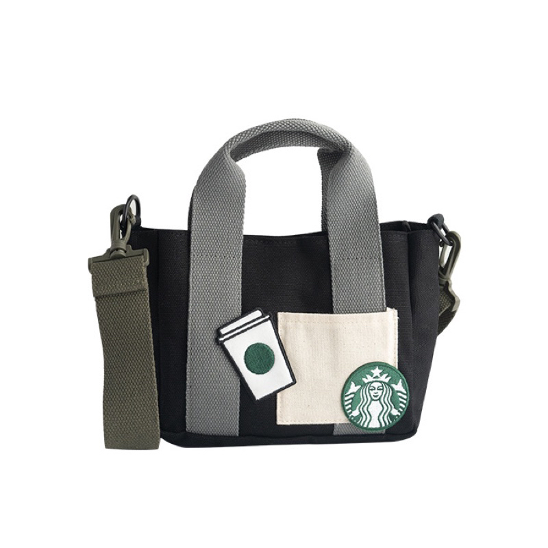 Túi Starbucks Color Block Mini Tote Black | Shopee Việt Nam