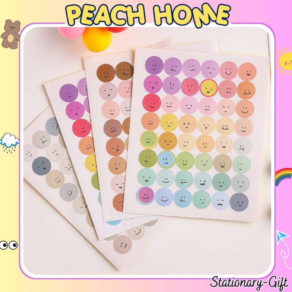 Set Sticker Tròn Cắt Sẵn Dính Note Trang Trí Sổ Vở Bullet Journal Miếng ...
