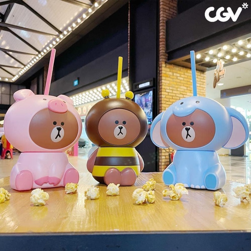 LY NƯỚC CGV LINE FRIENDS- JUNGLE BROWN( HÀNG CÓ SẴN) | Shopee Việt Nam