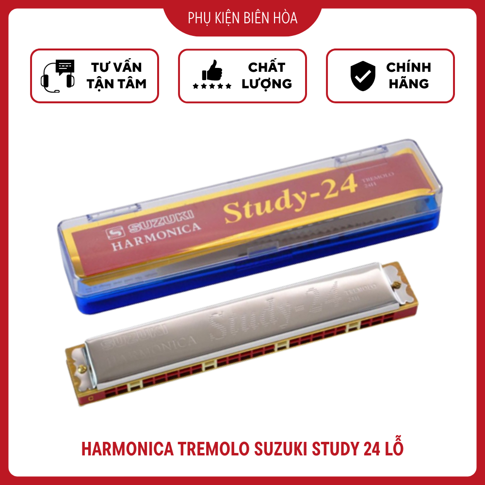 Kèn Harmonica Tremolo Suzuki Study 24 lỗ Tone C chiều dài 18 cm | Shopee Việt Nam
