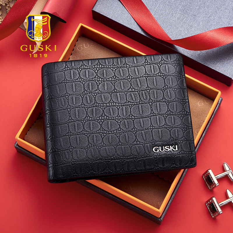 Ví da nam cao cấp GUSKI da bò hàng hiệu chính hãng GV7 | Shopee Việt Nam