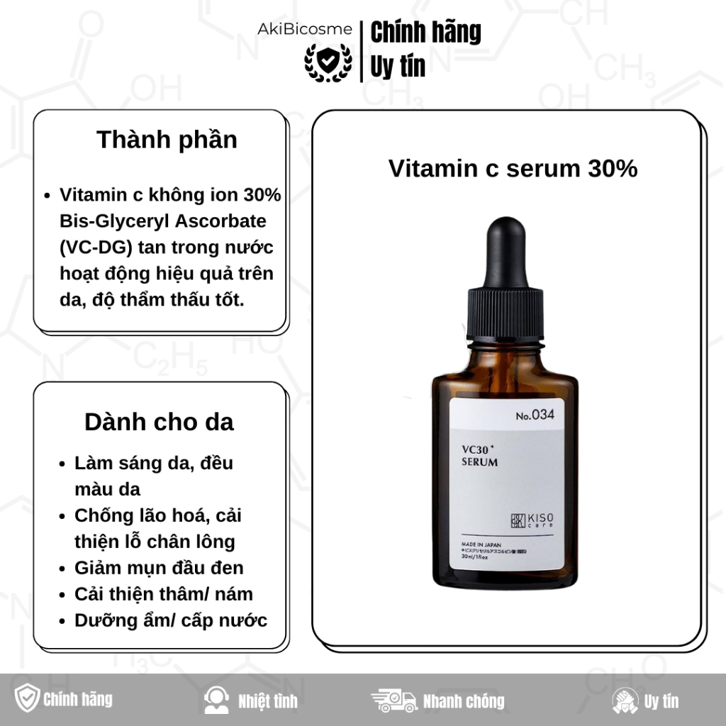 Serum KISO Vitamin C 30% - Pure VC30 Essence | Shopee Việt Nam